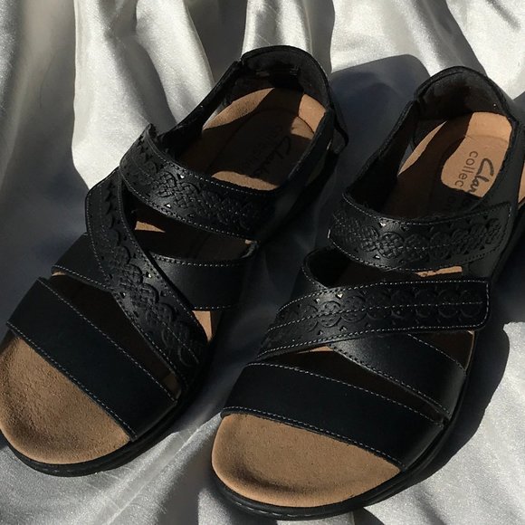 Clarks | Shoes | Nib Clarks Size 7 Wide Laurieanne Holly Flat Sandal ...